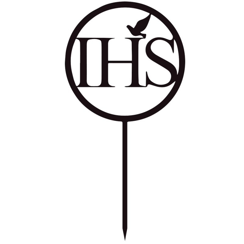 Topper - IHS w okręgu z gołąbkiem (210C) - SweetDecor